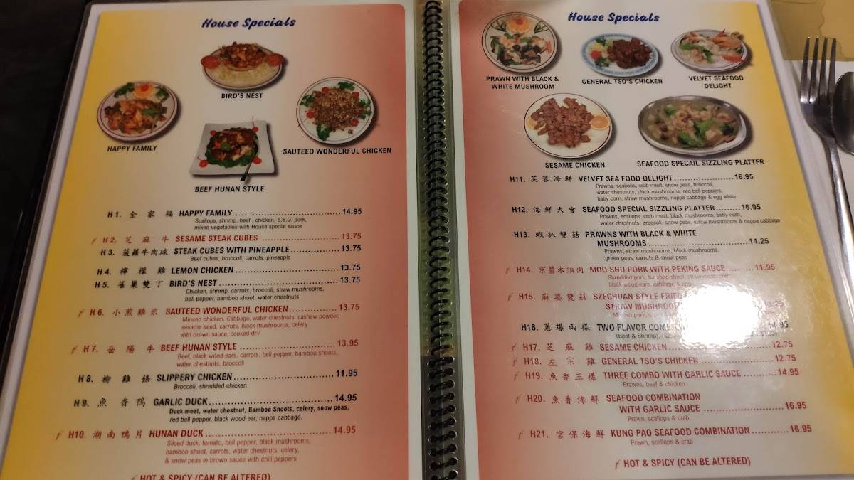 Menu at China Village restaurant, Colorado Springs