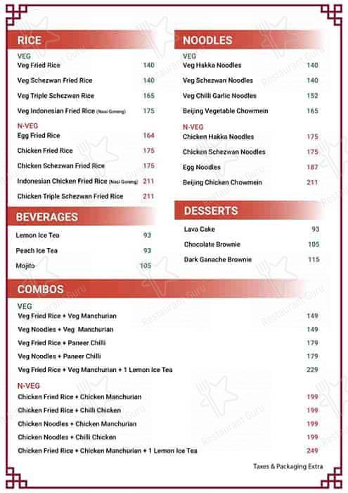 Menu at Ching Chong Asian, Mumbai, Shop-148 EE