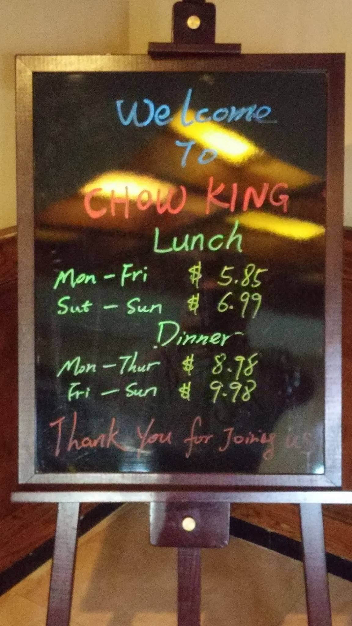 Menu at Chow King Buffet & Grill restaurant, Fort Payne, Glenn Blvd SW