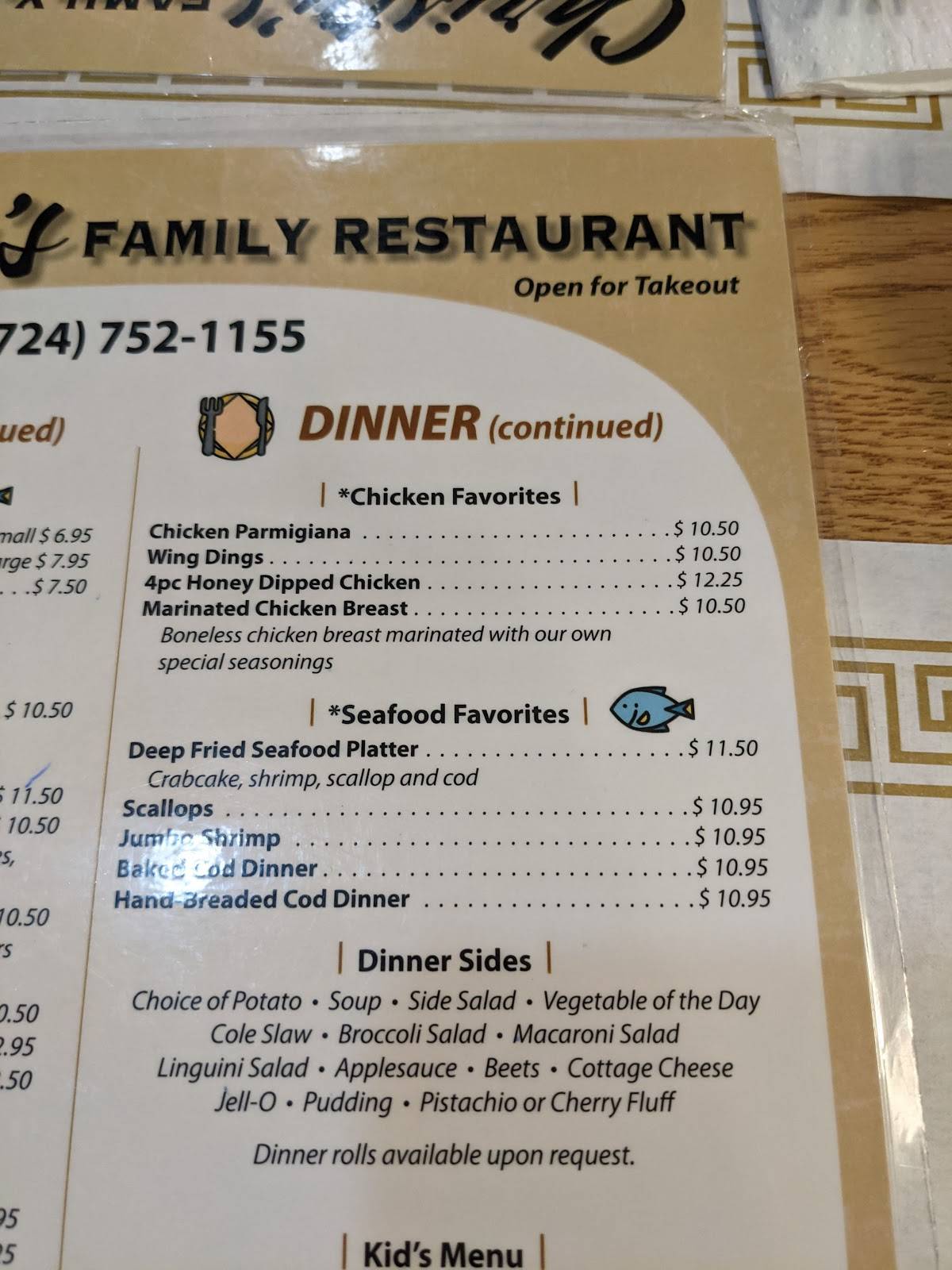 Menu at Christy's Restaurant, Ellwood City, PA-65
