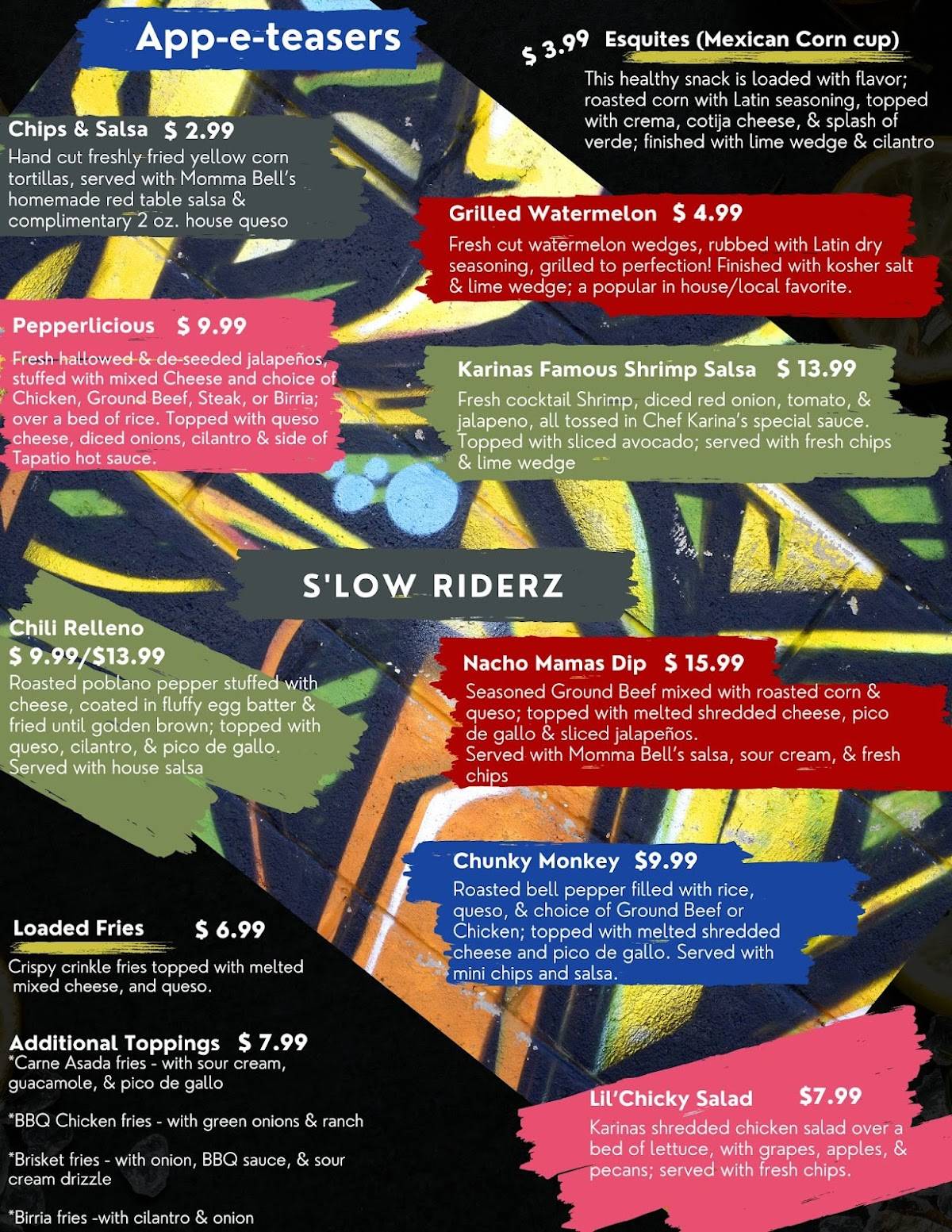 Menu at Chunky Salsa restaurant, Shallotte, Beach Dr SW Unit A