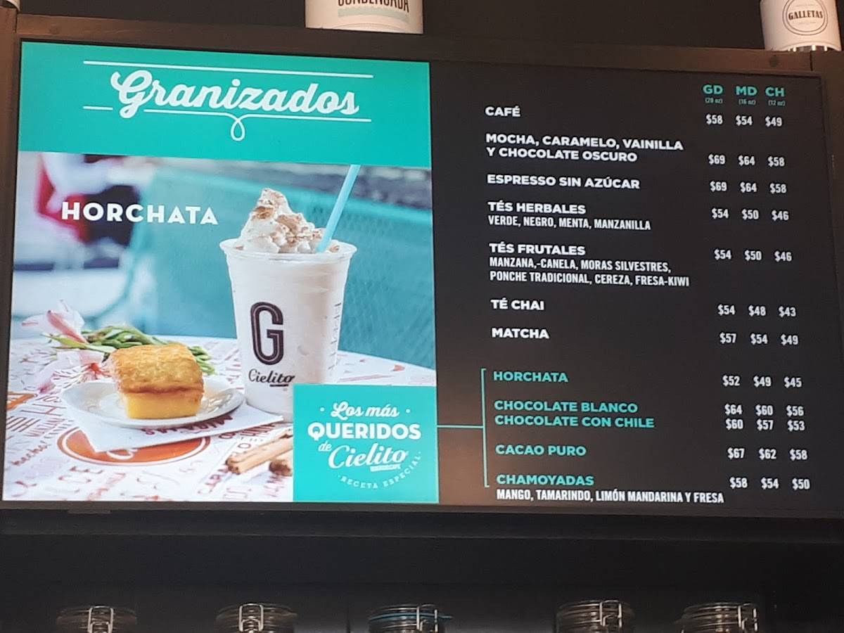 Carta de Cielito Querido Café Puerta Tlatelolco, Ciudad de México