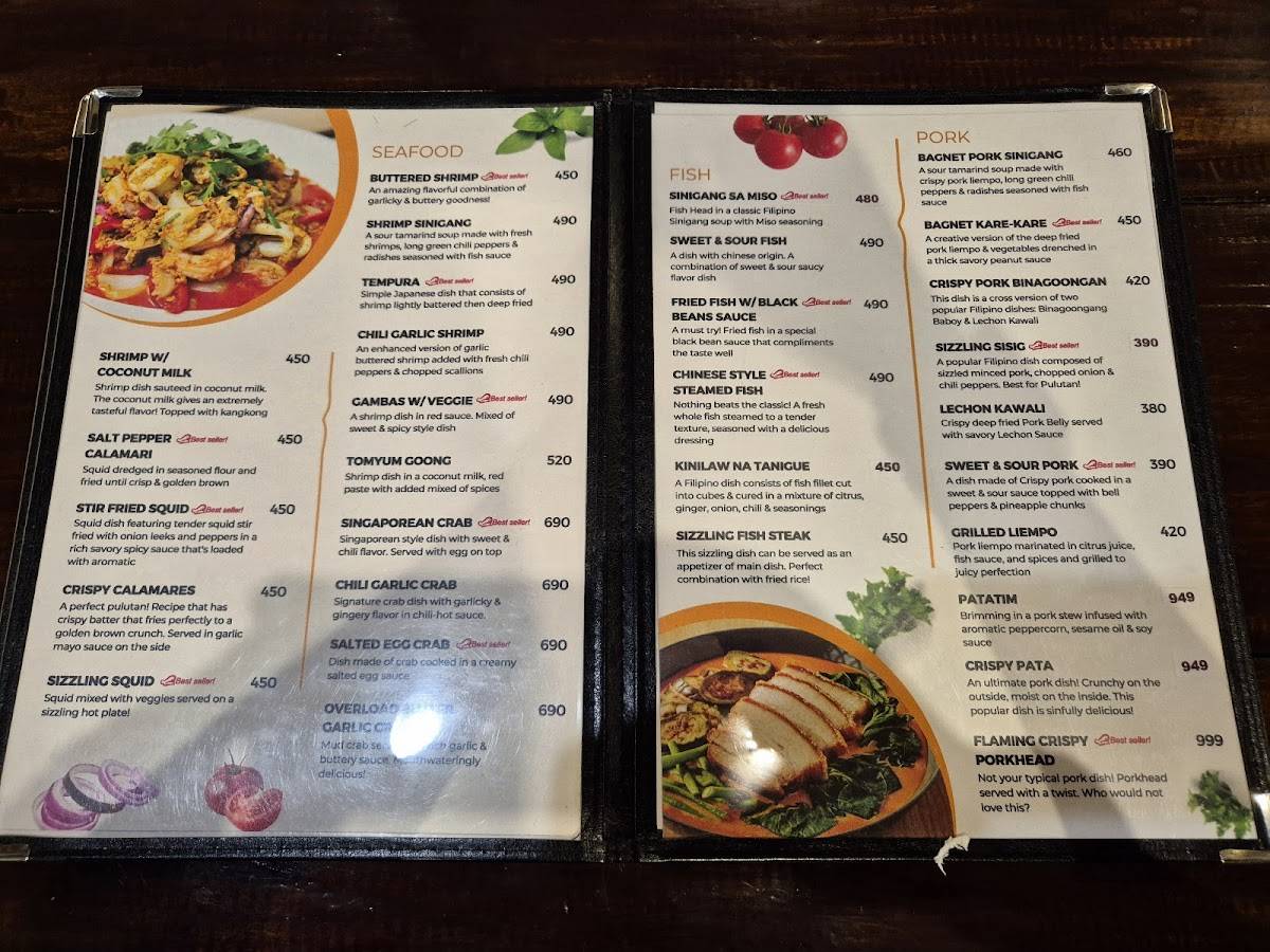 Menu at Cielo Alto Place Restaurant, Tanay