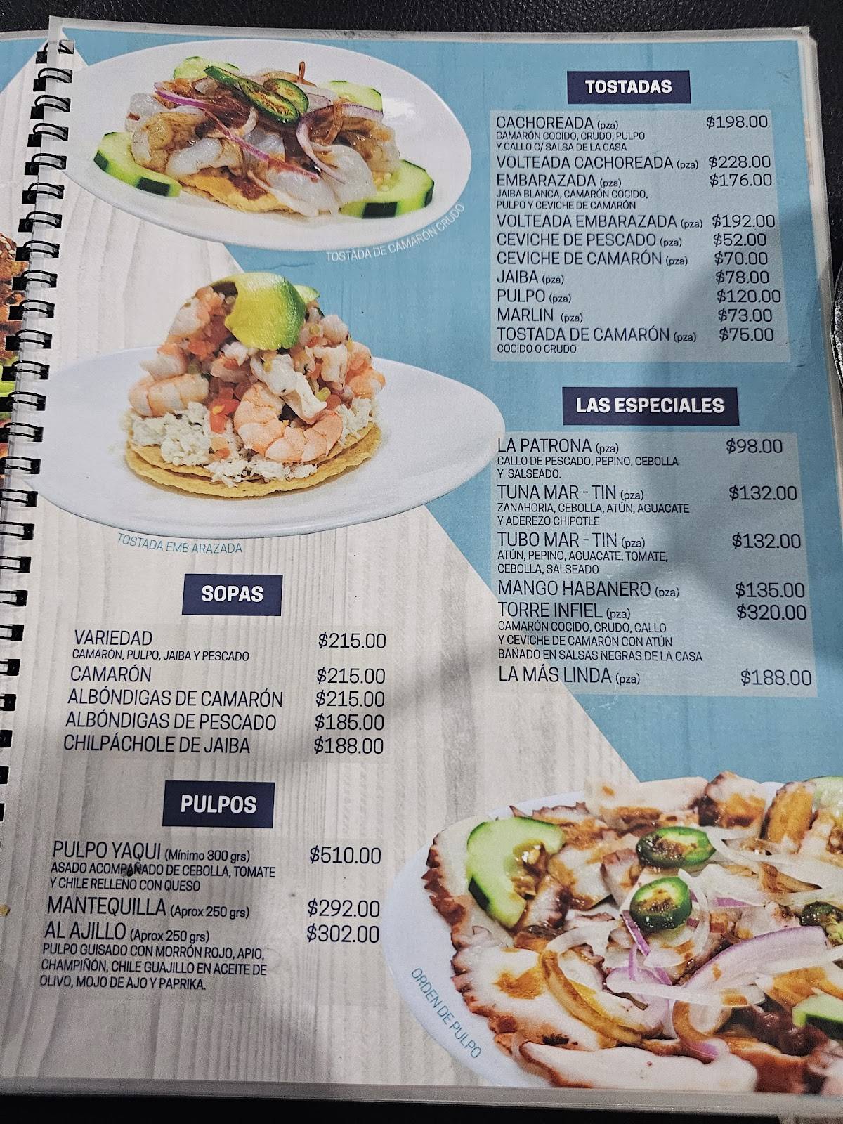 Carta del restaurante Mariscos Vamos con Martín, Ciudad Obregón