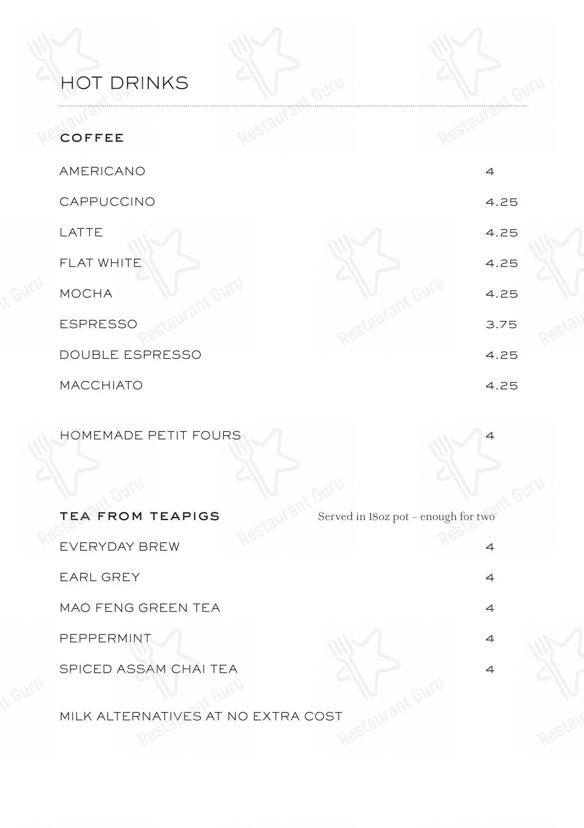 Menu at Cleaver & Wake restaurant, Nottingham