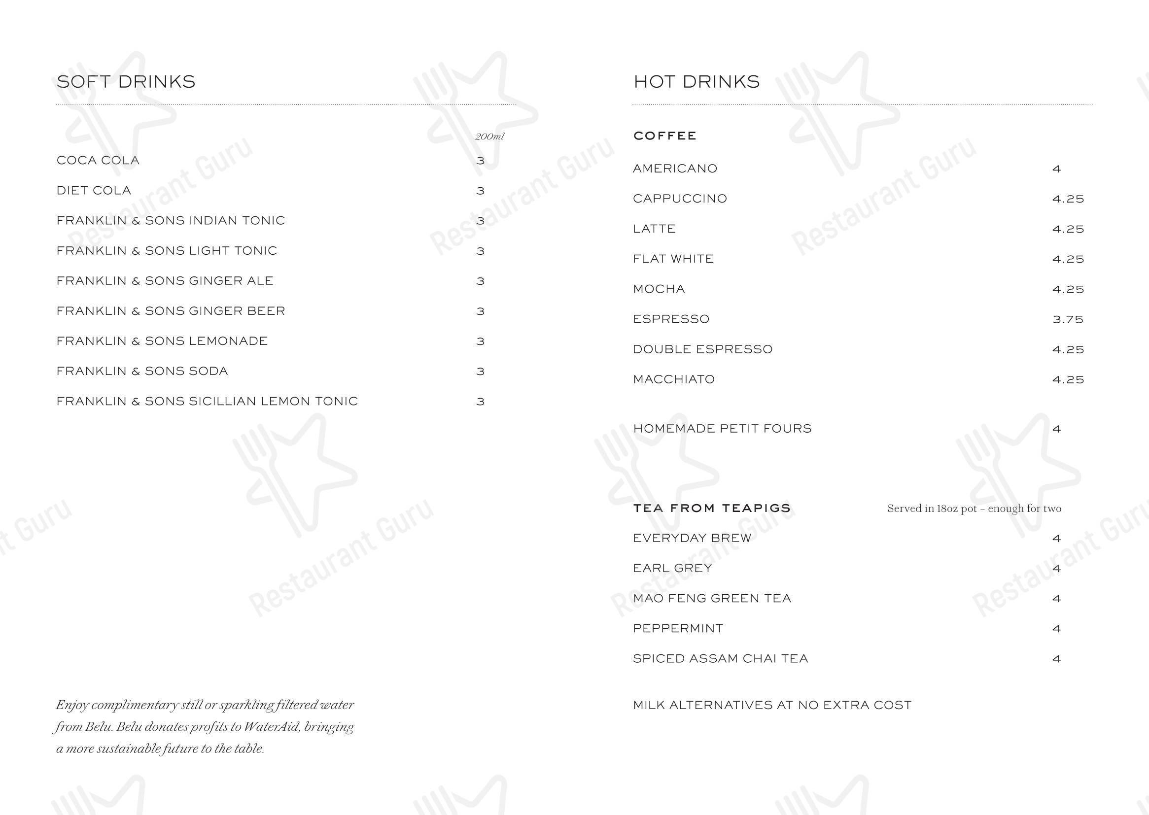 Menu at Cleaver & Wake restaurant, Nottingham