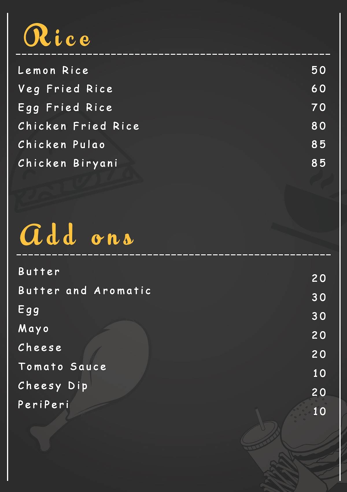 Menu at Clickety Clack/C4 Cafe, Bengaluru