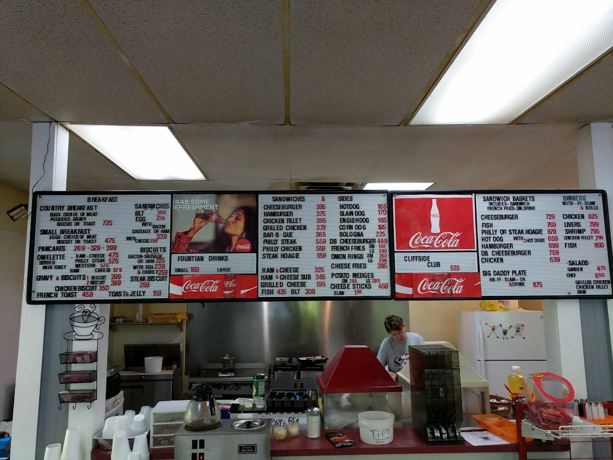 Menu at Cliffside Restaurant-Carryout, Man