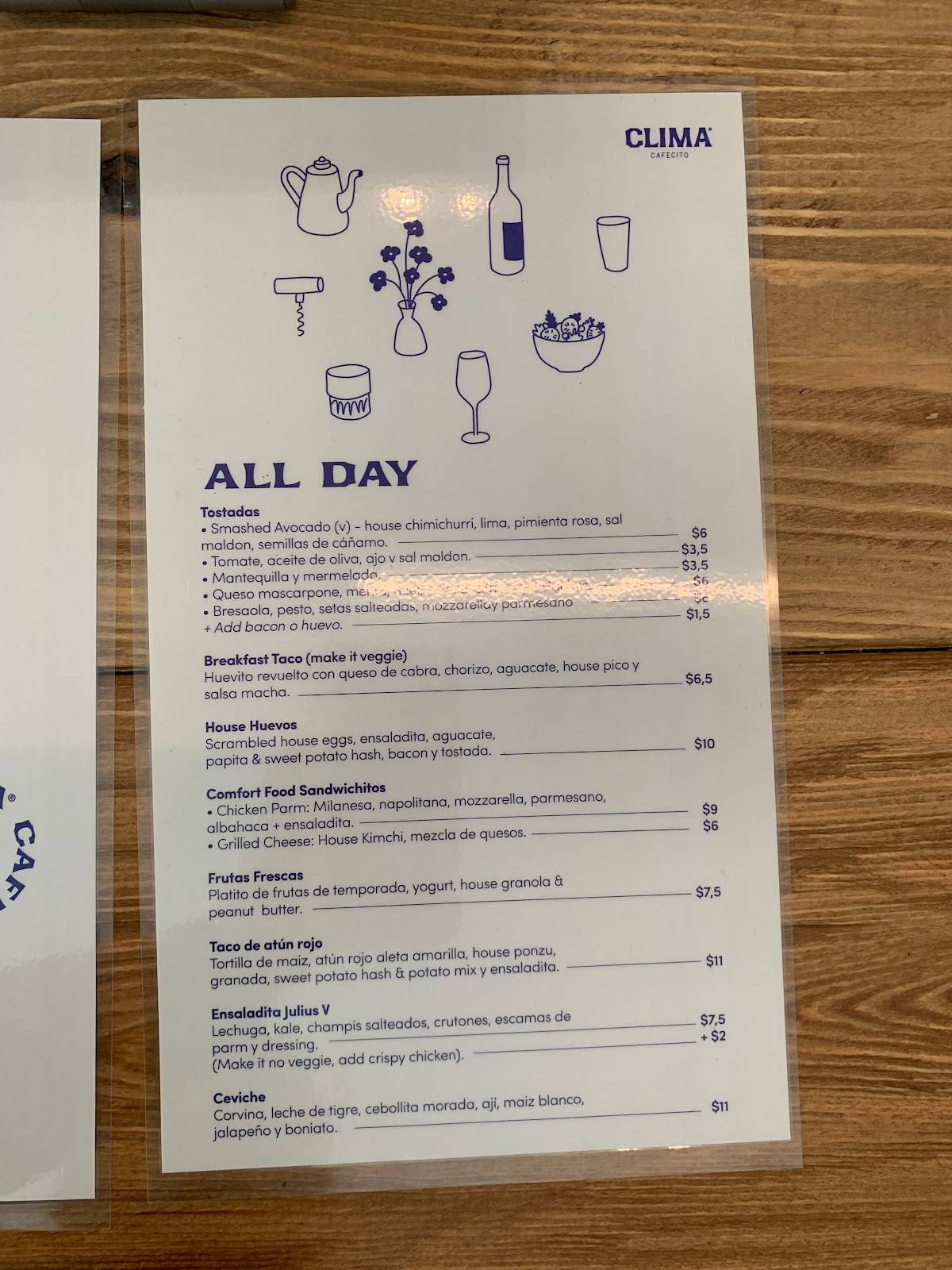 Carta de Clima Cafecito, Madrid