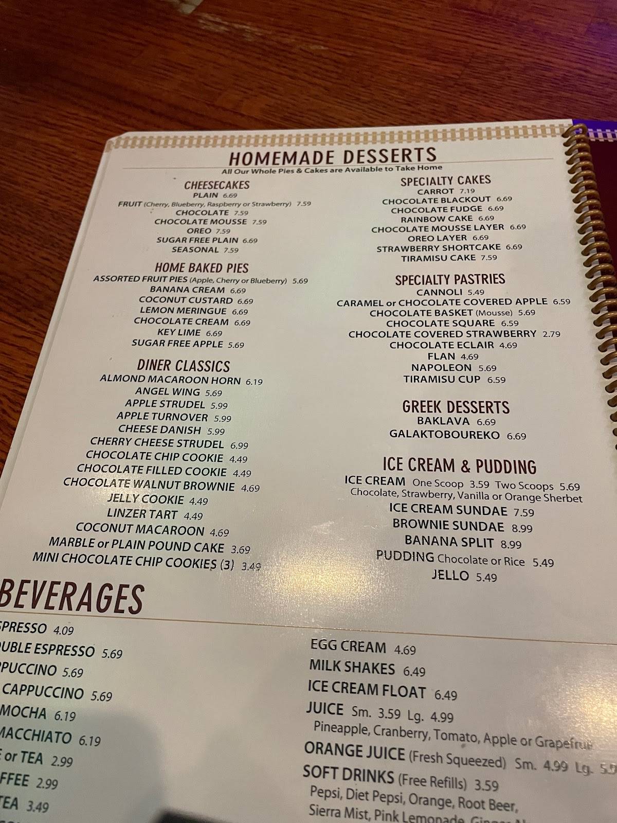 Menu at Clinton Station Diner restaurant, Clinton