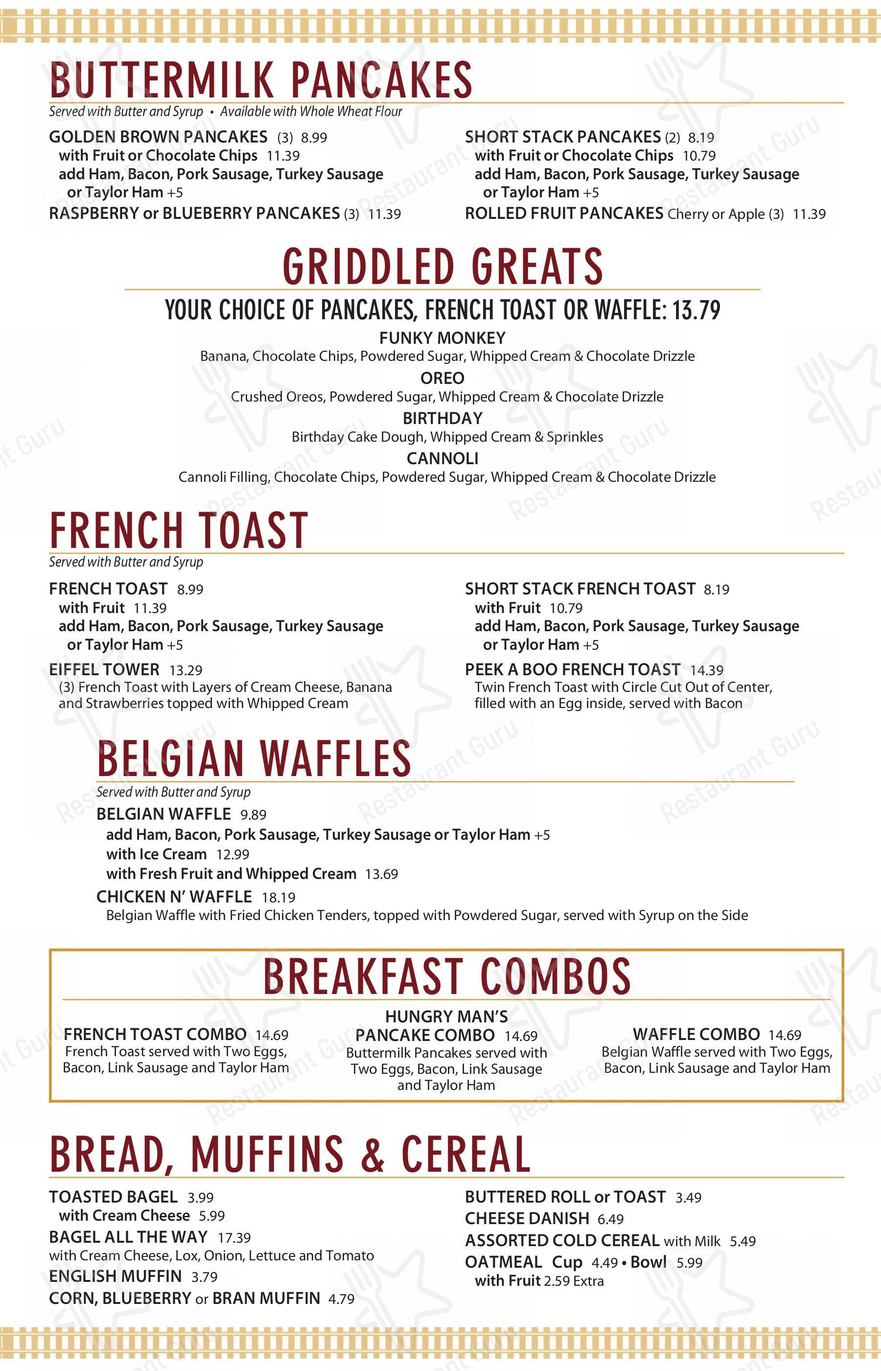 Menu at Clinton Station Diner restaurant, Clinton