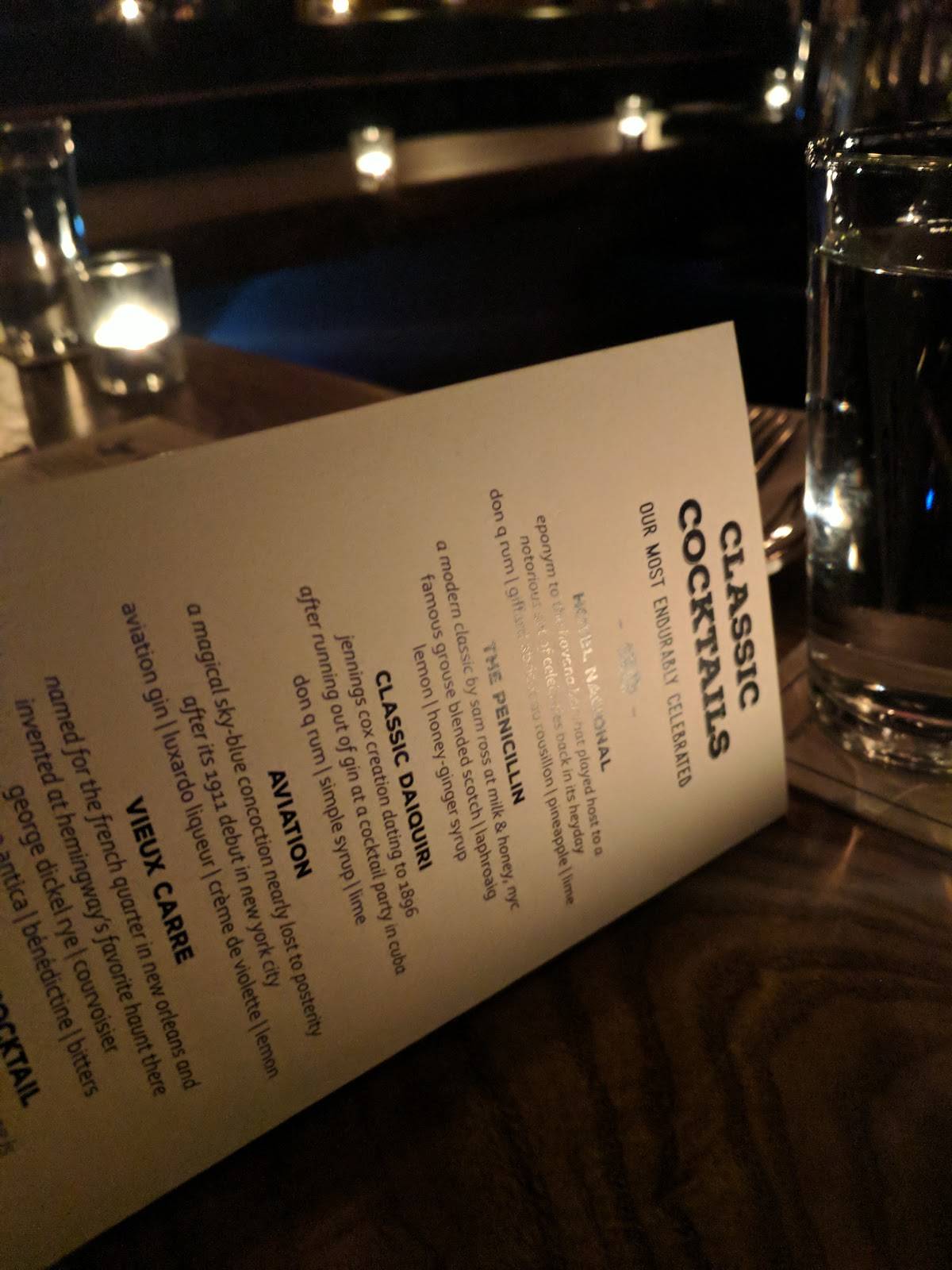 Menu at Clinton Street Social Club, Iowa City