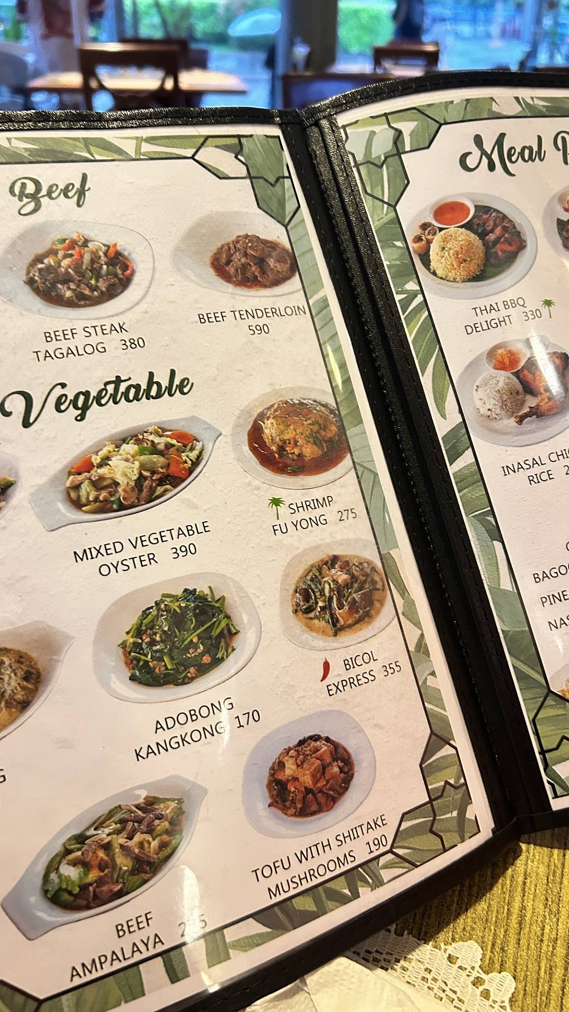 Menu at Coco Lime restaurant, Olongapo