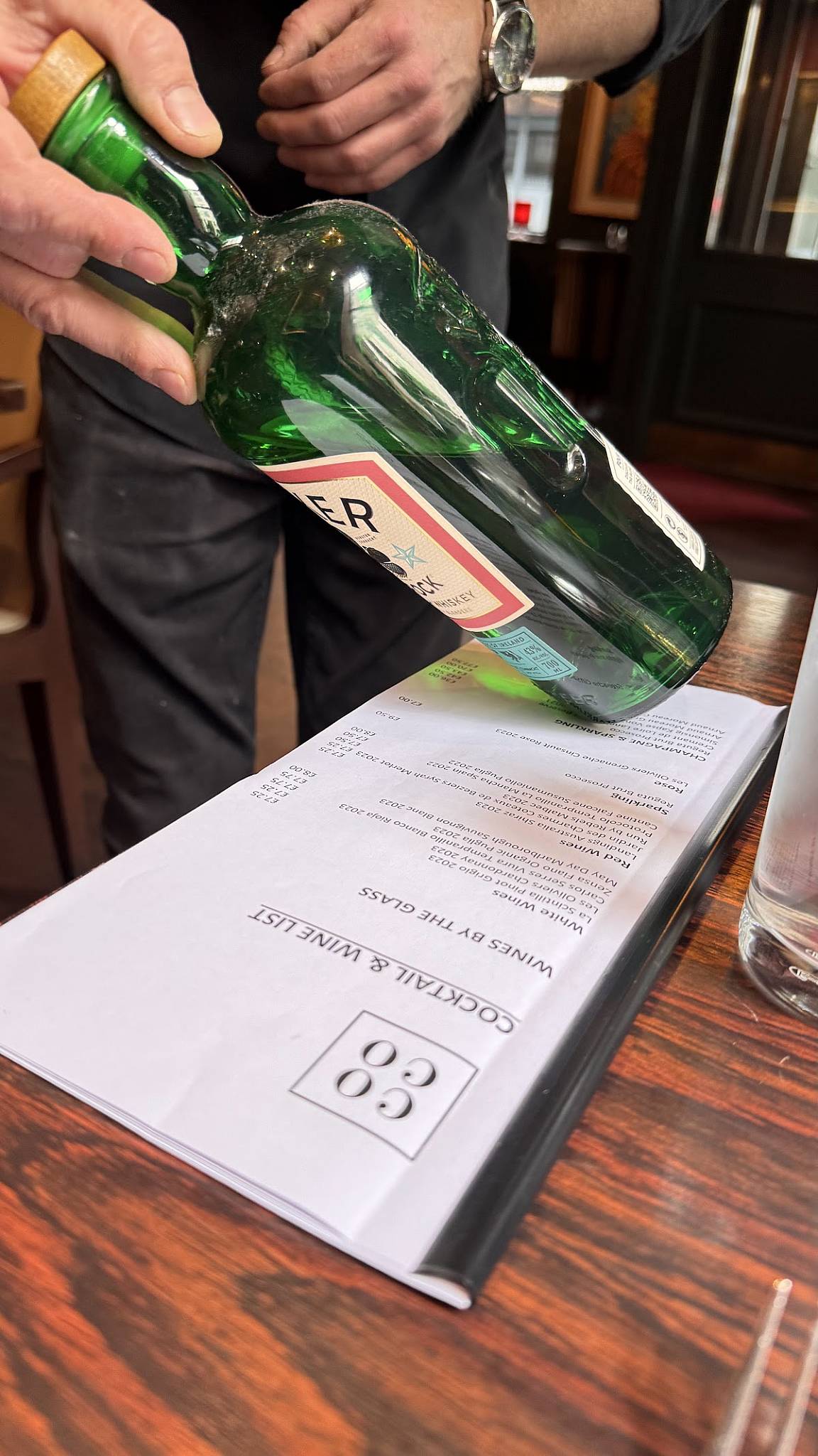 Menu at Coco restaurant, Belfast