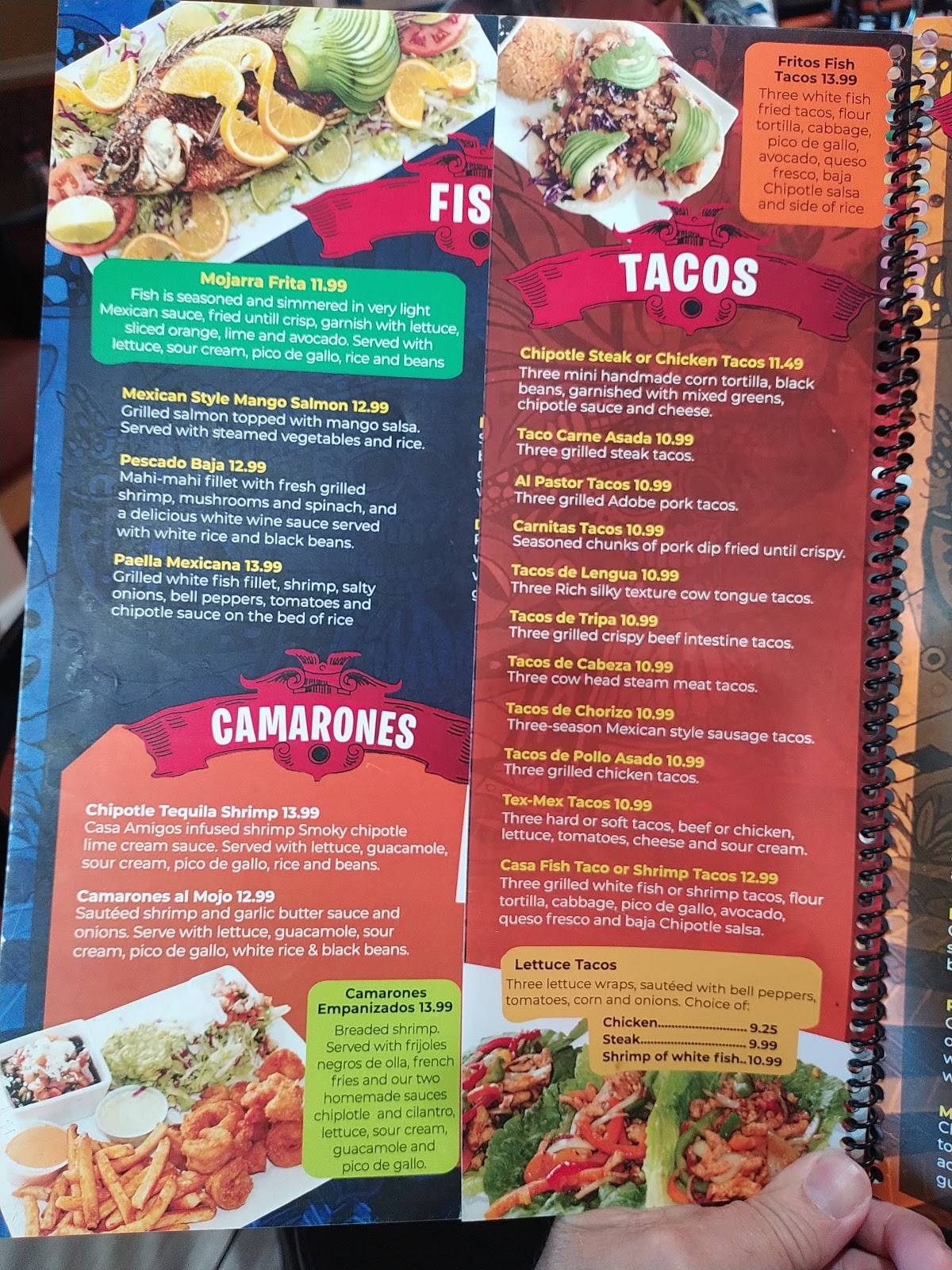 Menu at Coco's & Beer Authentic Mexican Grill restaurant, Columbia