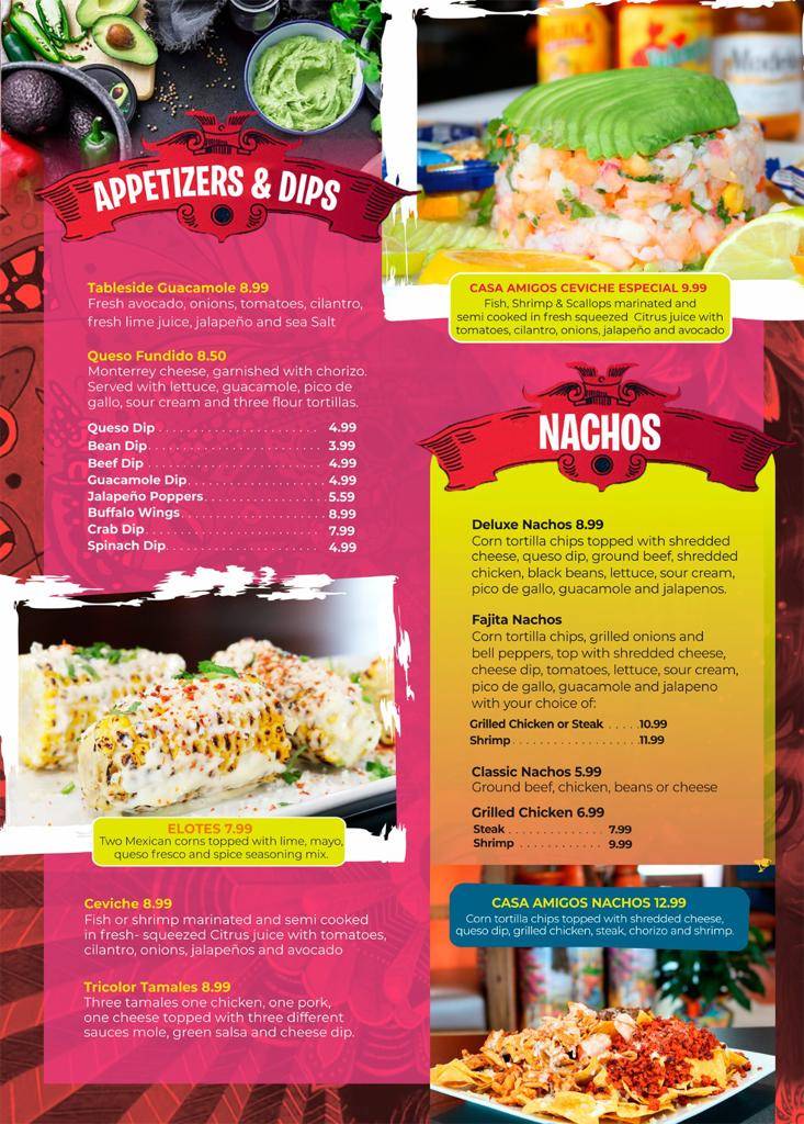 Menu at Coco's & Beer Authentic Mexican Grill restaurant, Columbia