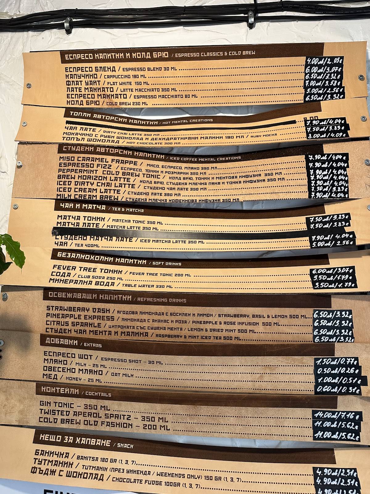 Speisekarte von Coffee Syndicate cafe, Sofia