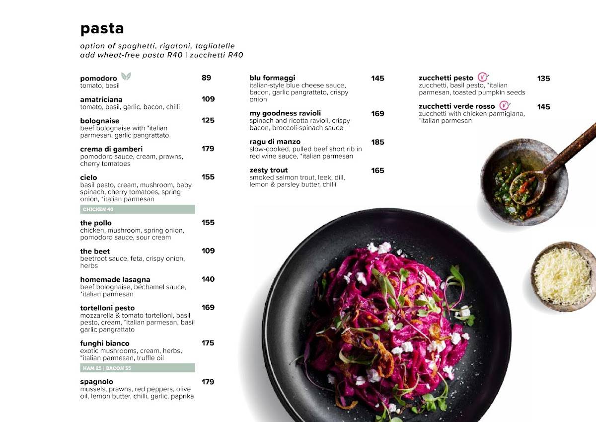 Menu at Col'Cacchio Cavendish restaurant, Cape Town, Shop L67
