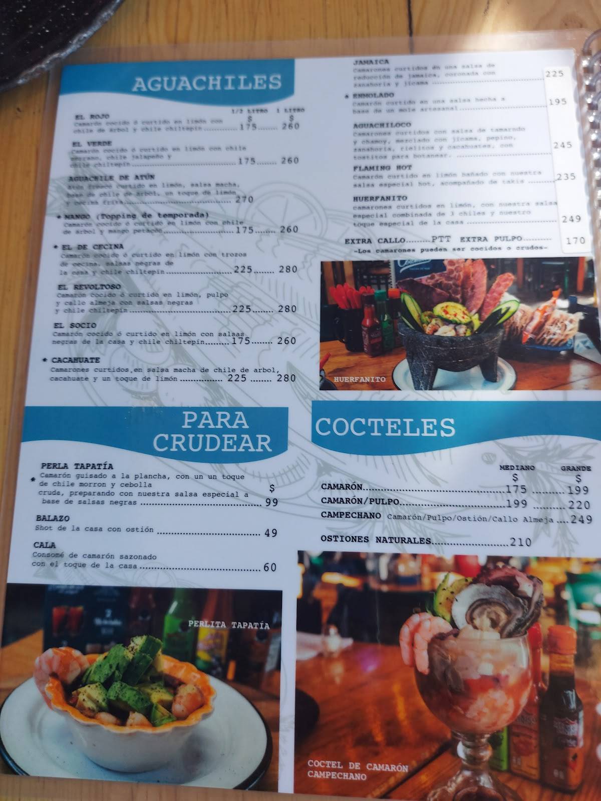 Carta del restaurante Colomitos Cocina del Mar, Guadalajara