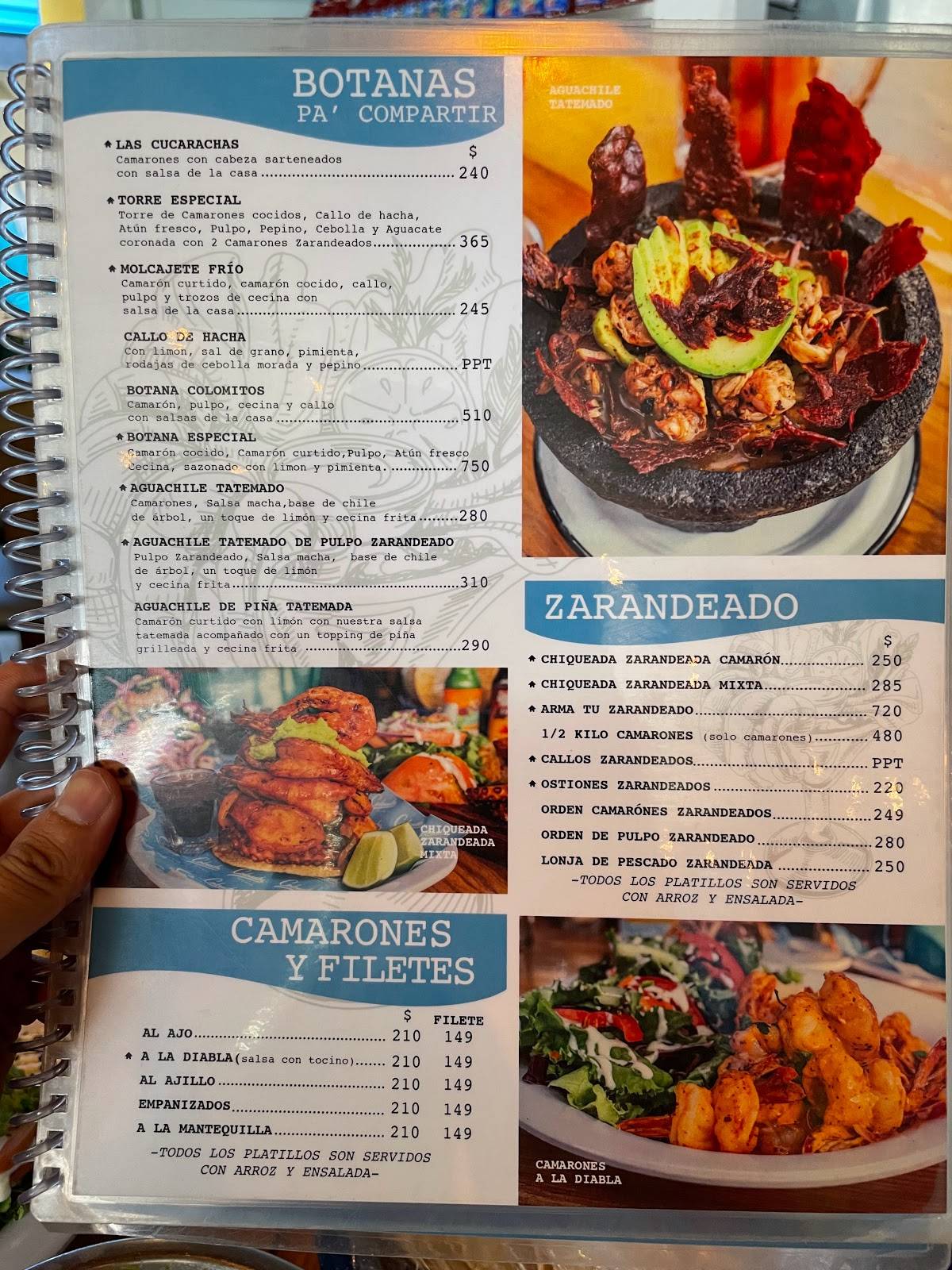 Carta del restaurante Colomitos Cocina del Mar, Guadalajara