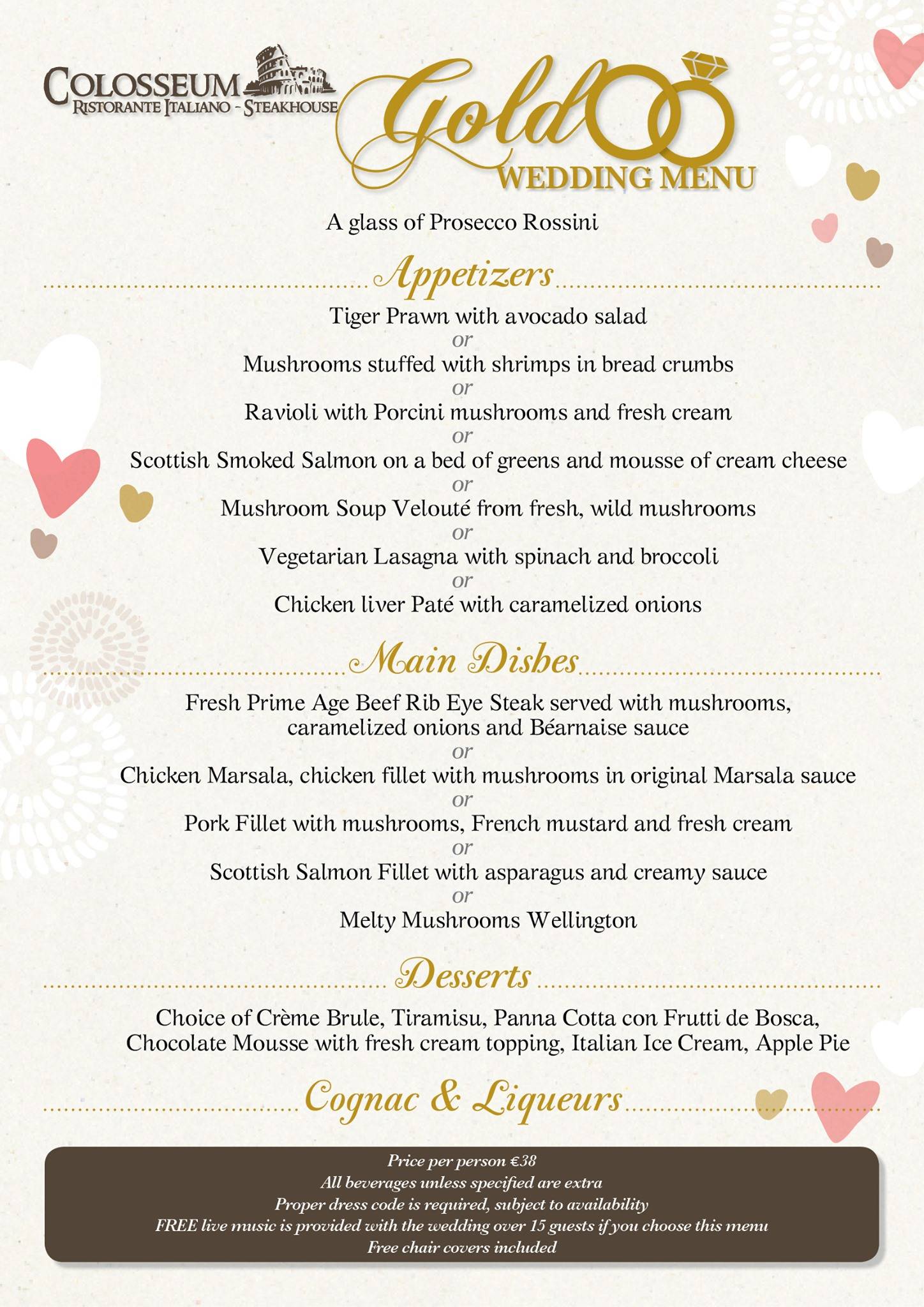 Menu at Colosseum Restaurant Live Shows & Weddings, Paphos