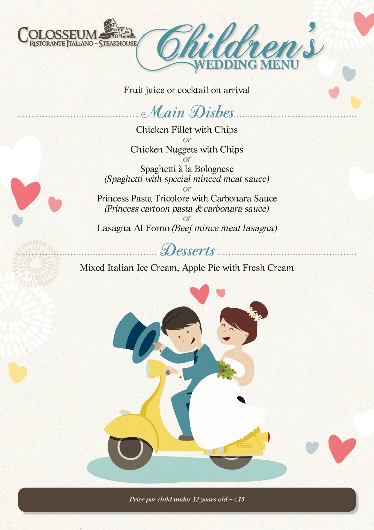 Menu at Colosseum Restaurant Live Shows & Weddings, Paphos