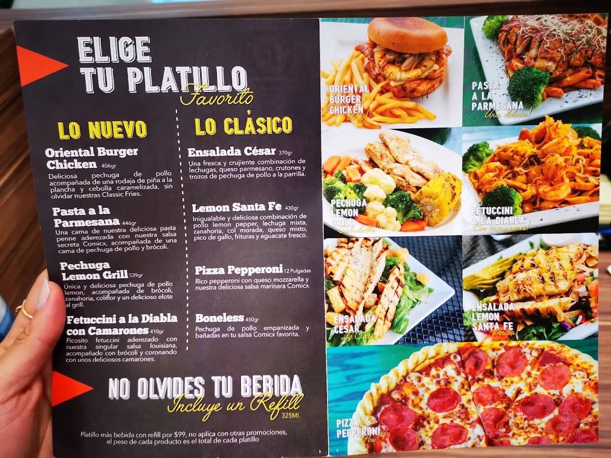 Carta de Comicx Restaurant Bar & Store, Monterrey, Av Lázaro Cárdenas 1000