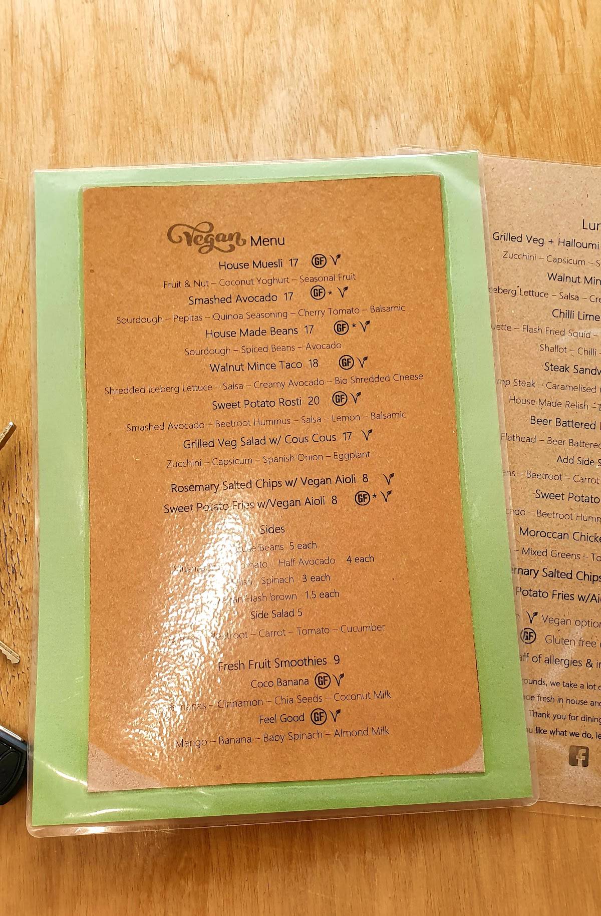 Menu at Common Grounds Morpeth cafe, Morpeth