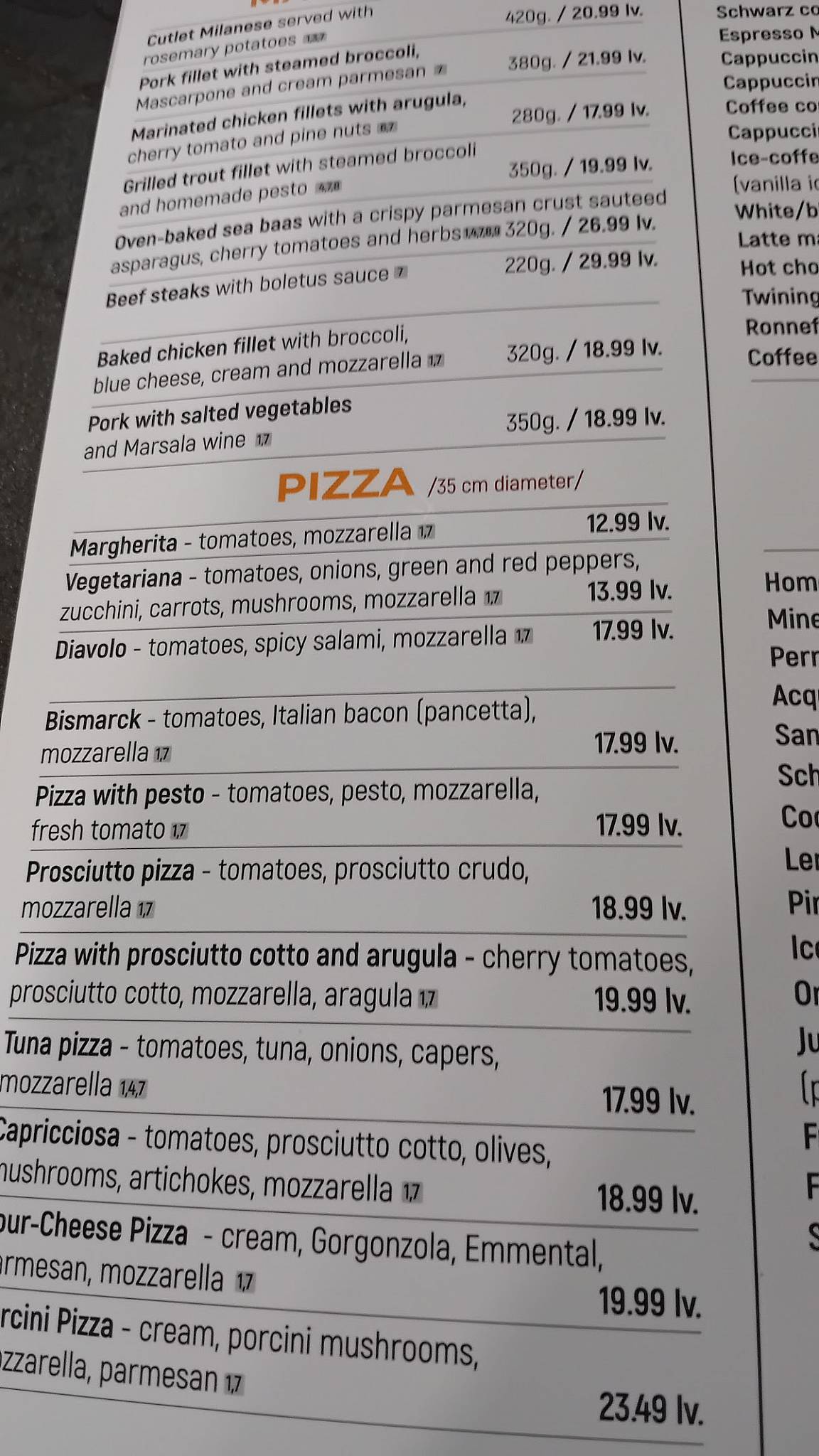 Menu at Confetti restaurant, Sofia, ul. "Graf Ignatiev" 4