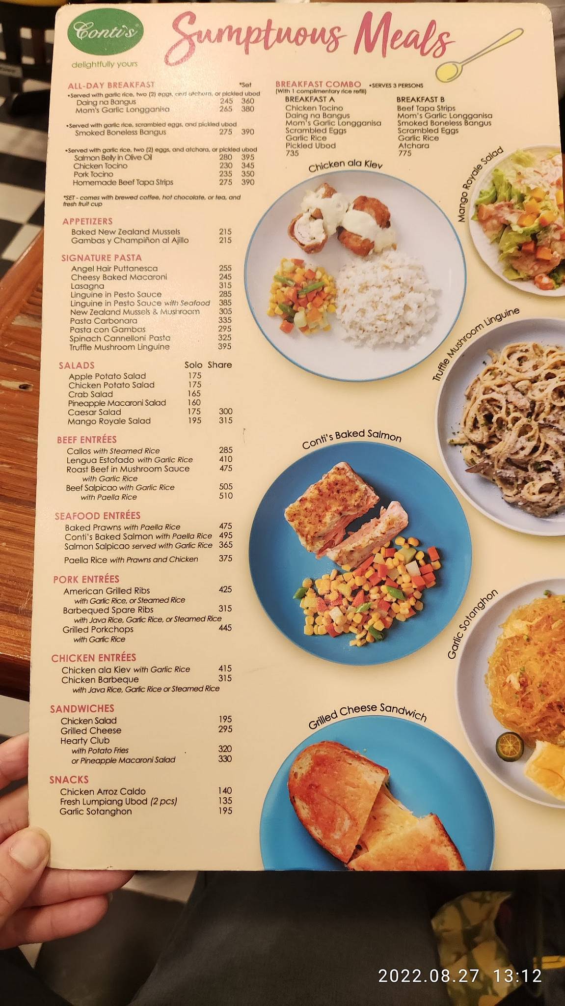 Menu at Conti's Bakery & Café - Robinsons Place Manila, Manila, Pedro ...