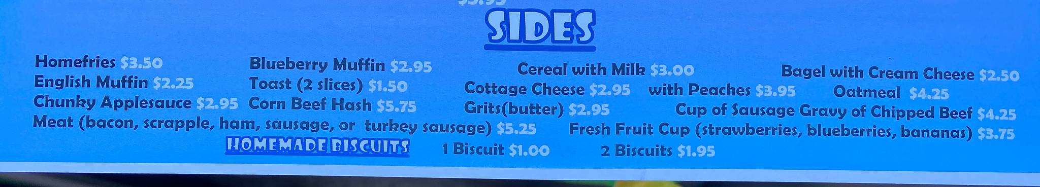 Menu at Cookie's Kitchen restaurant, Pasadena