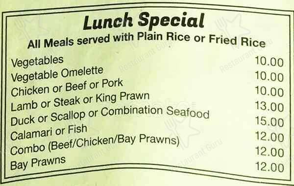 Menu at Coolangatta Chinese Restaurant and Takeaway, Coolangatta, 118 ...