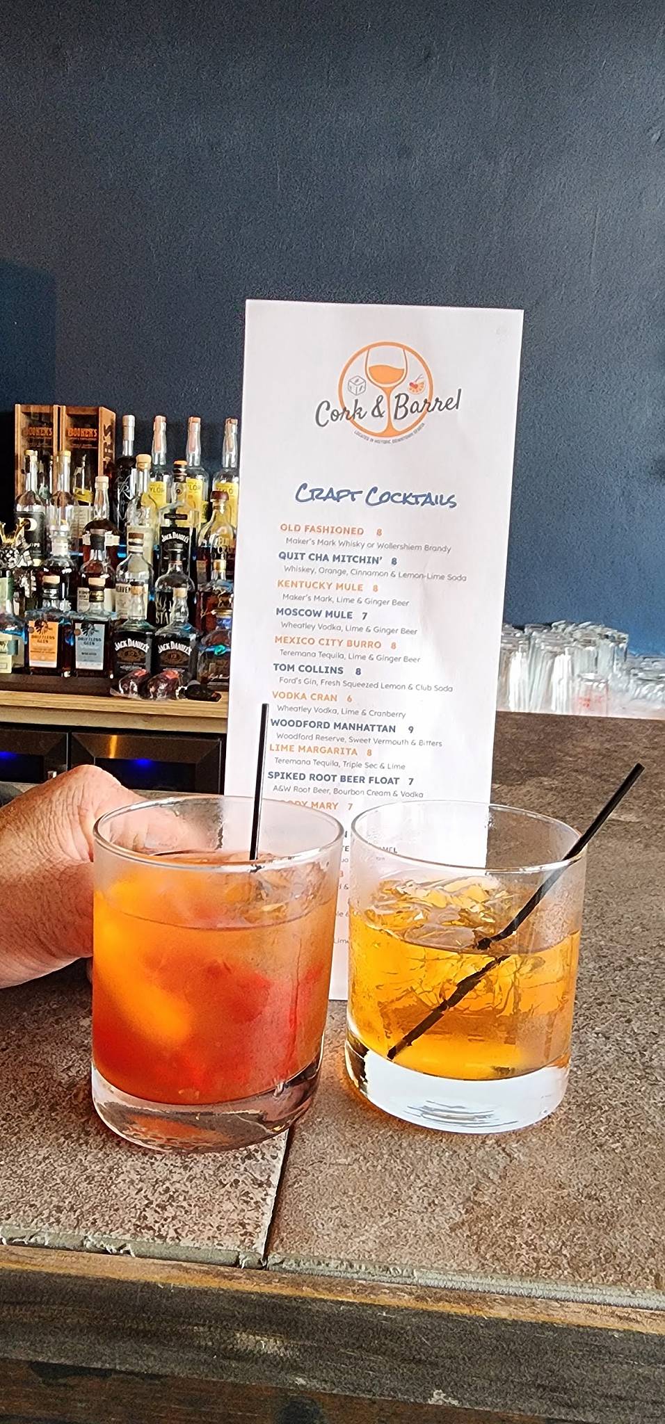 Menu at Cork & Barrel, Sparta
