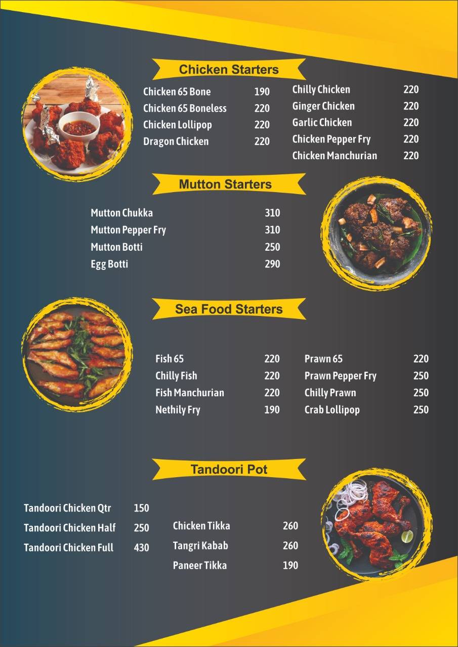 Menu at Cosmos Restobar, Chennai