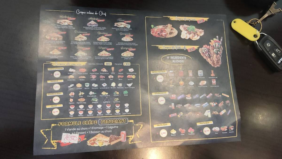 Menu au Crêpe Station, Paris, 22 Rue Copernic