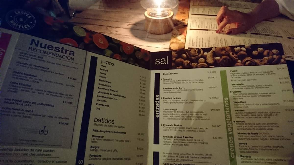 Carta del restaurante Crepes & Waffles, Medellín, Restaurante Crepes ...