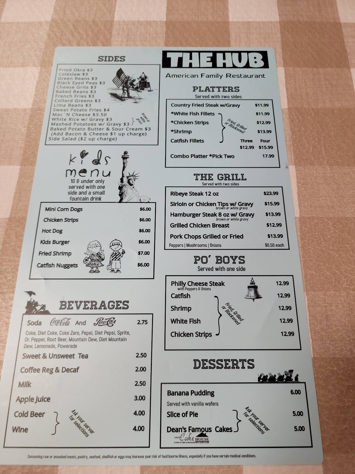 Menu at The Hub American Family Restaurant, Crestview