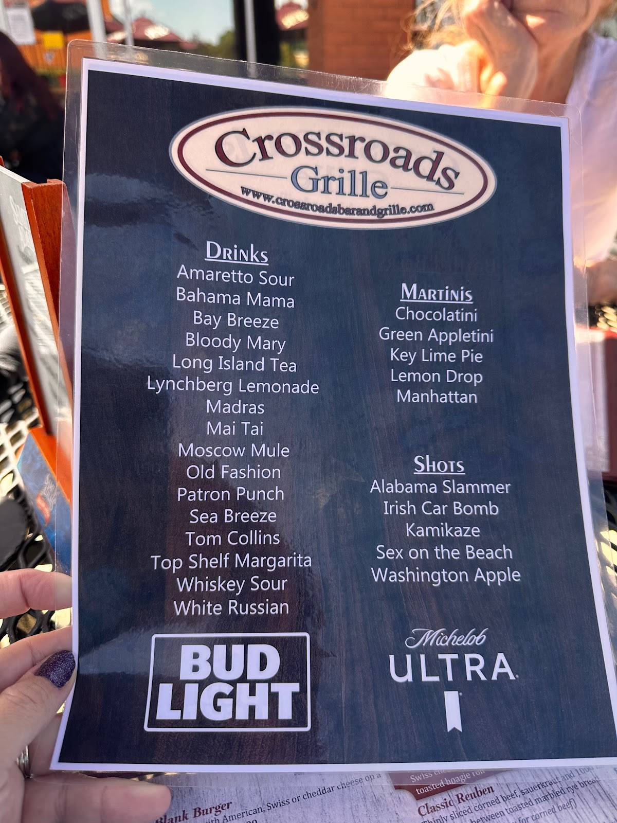 Menu at Crossroads Bar And Grille, Flowery Branch