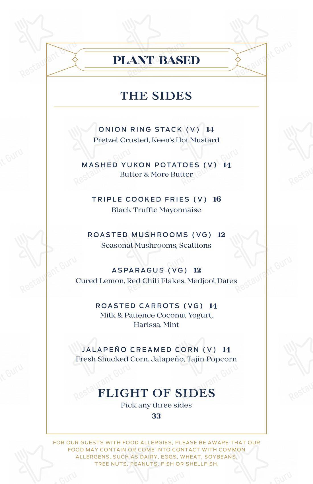 Menu at Crown Block restaurant, Dallas