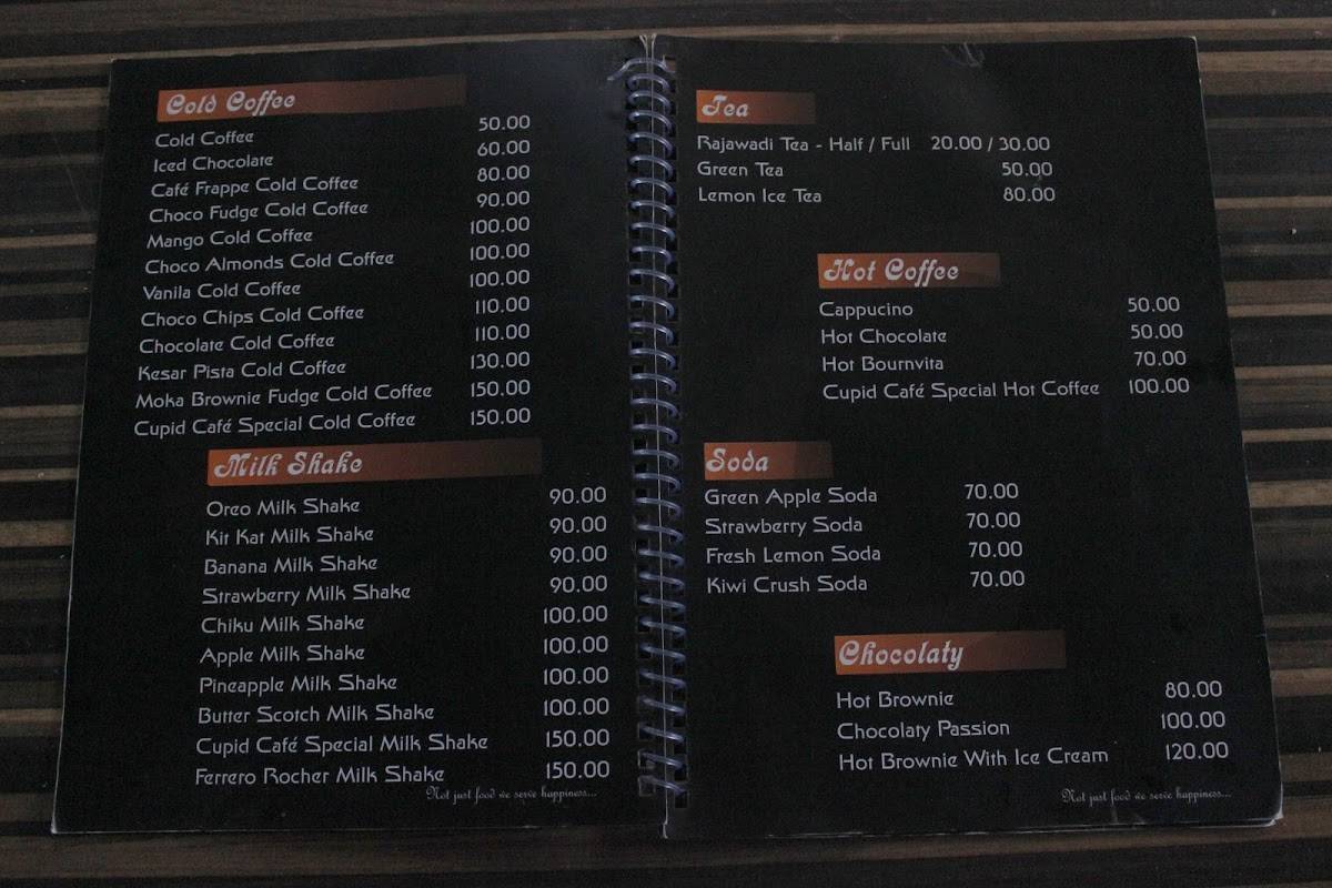 Menu at Cupid Cafe Culture, Ahmedabad, Rajpathclub Road