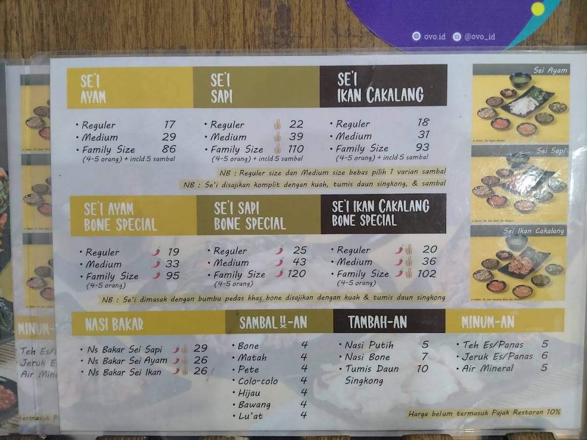 Menu at Sei Sapi Bone Gading Serpong restaurant, Curug Sangereng