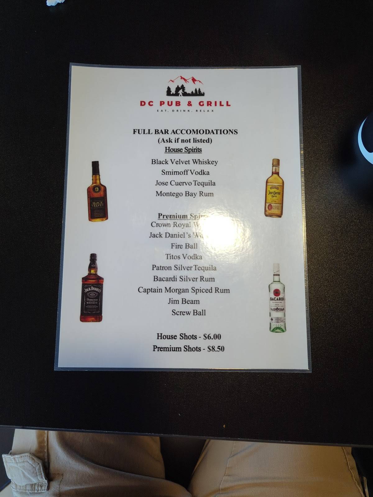 Menu at DC Pub & Grill, Cedar City