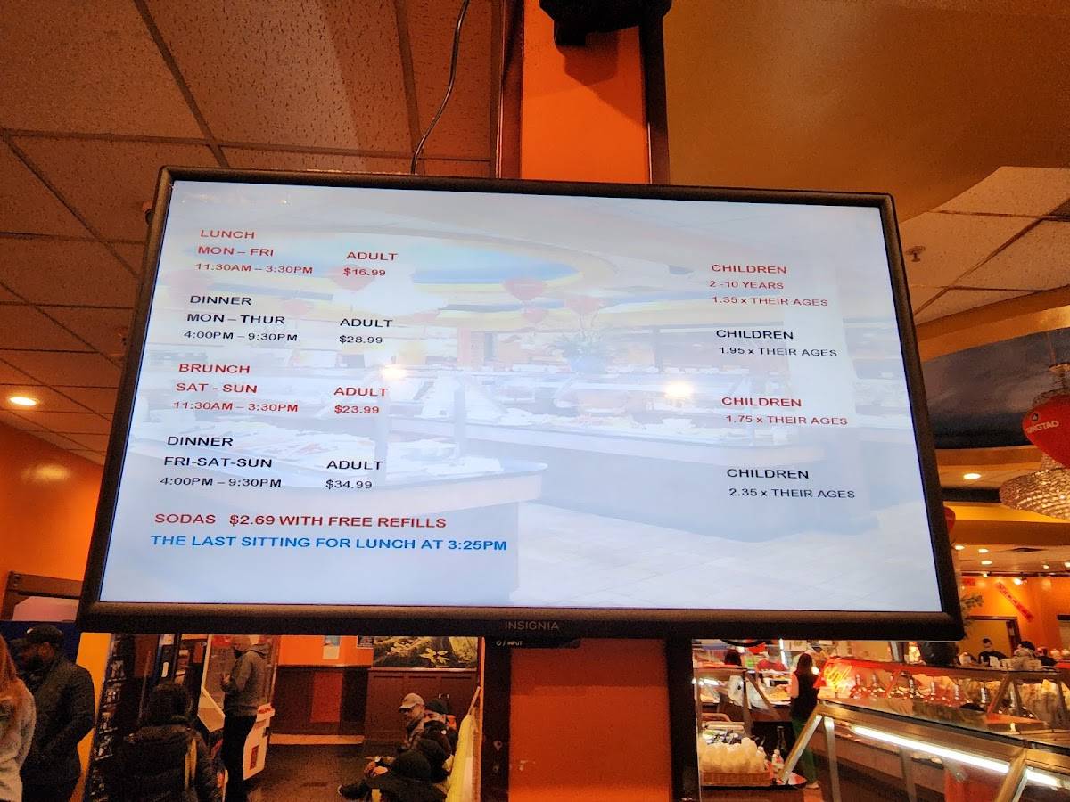 Menu at DJ's International Buffet restaurant, Garden City