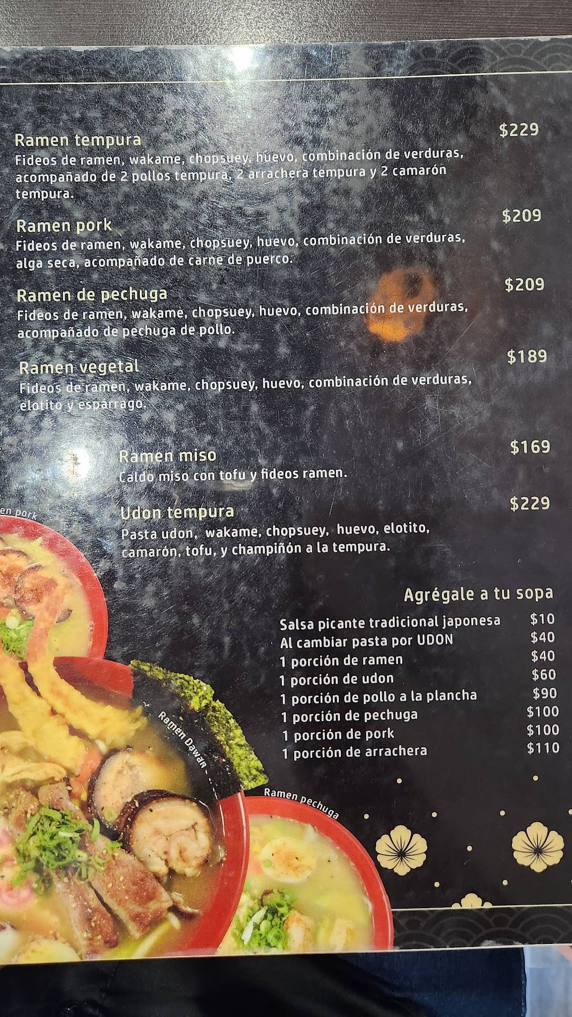 Carta del restaurante Da Wan Ramen House, Mexicali