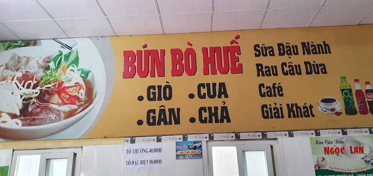 Menu at Dac san so 1. Bun bo hue restaurant, Hue, 19 Lý Thường Kiệt