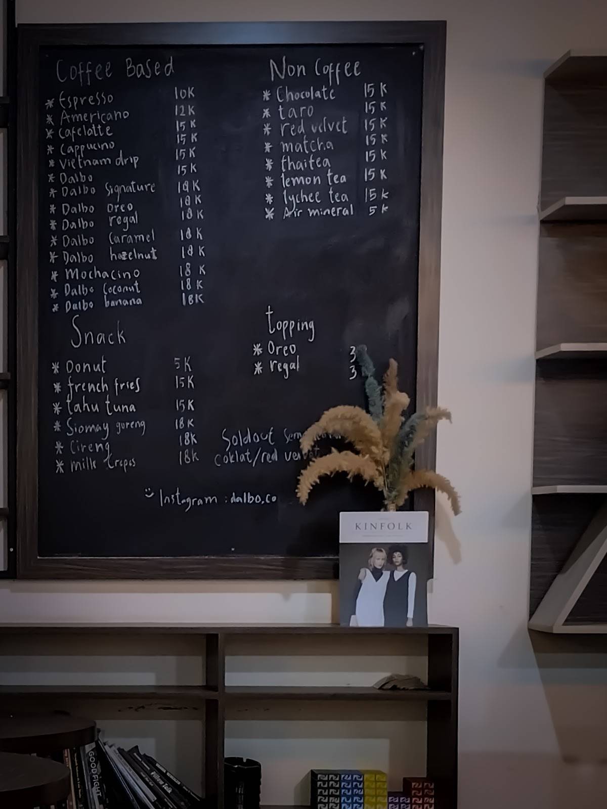 Menu at Dalbo Coffee cafe, Tegalgondo