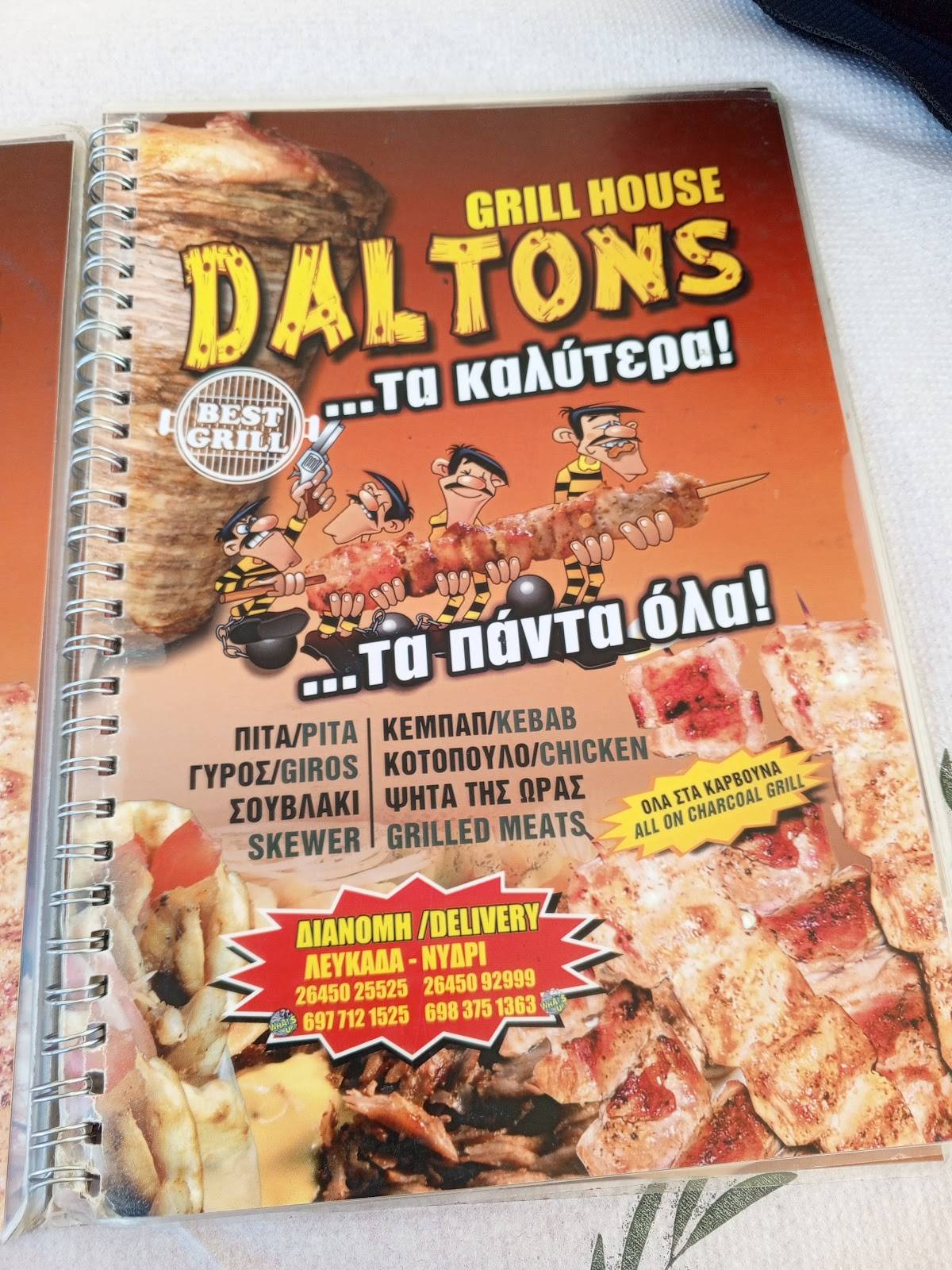 Menu at Daltons Grill House, Lefkada