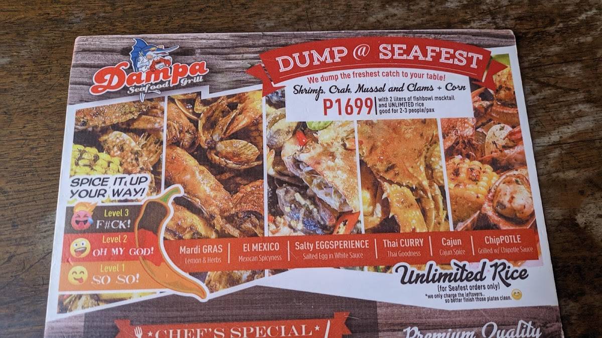 Menu at Dampa Seafood Grill - Tomas Morato restaurant, Quezon City
