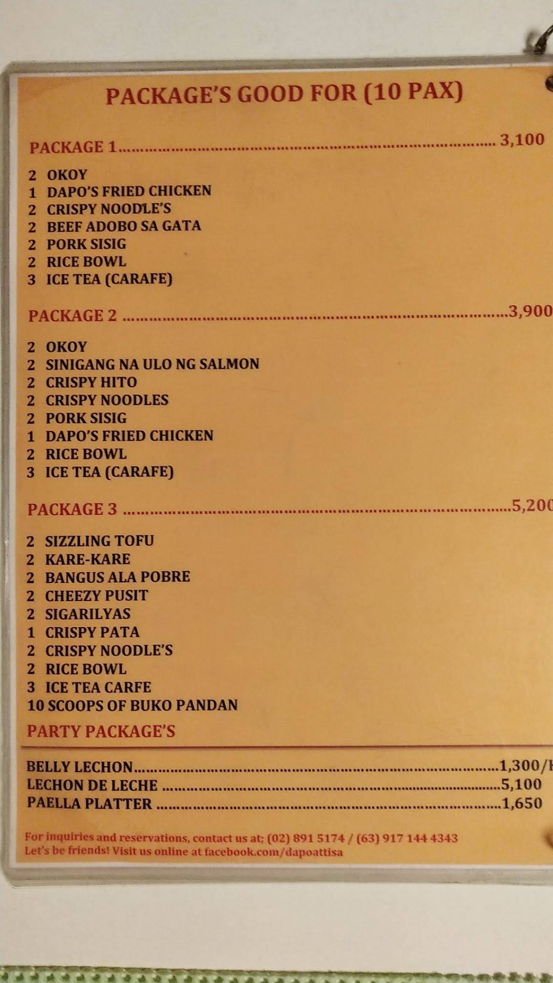 Menu at Dapo at Tisa Fairview Quezon City restaurant, Quezon City, 59 ...