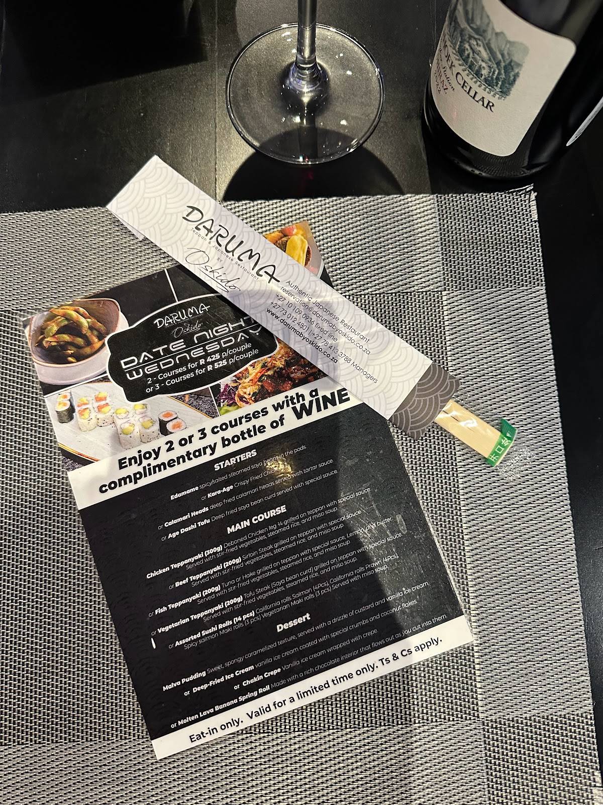 Menu at Daruma By Oskido Waterfall restaurant, Midrand, Shop No.5 ...